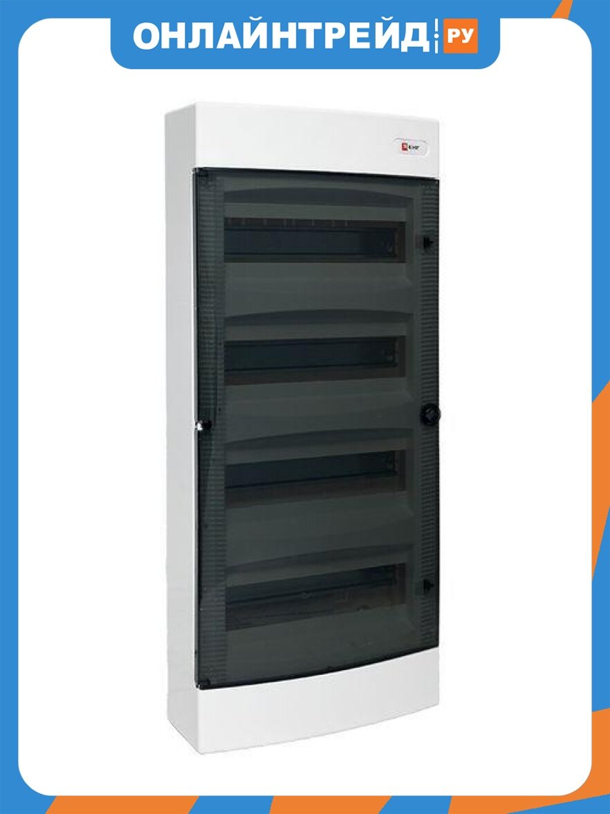 Щит распределительный навесной Ekf Unix 4х12мод. IP41 прозр. дверь PROxima, ux-4x12-n