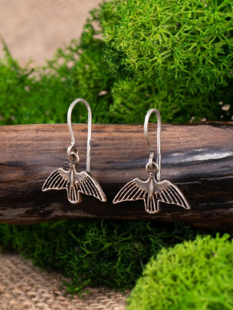 Серьги с подвесками, серебро, 925 проба, чернение