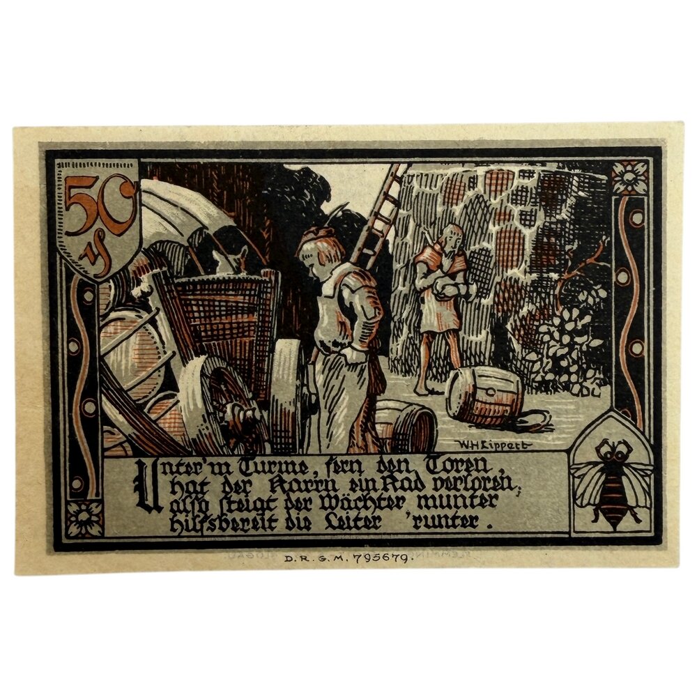 Германия (Веймарская республика) Гранзе 50 пфеннигов 1921 г. (Konto A)