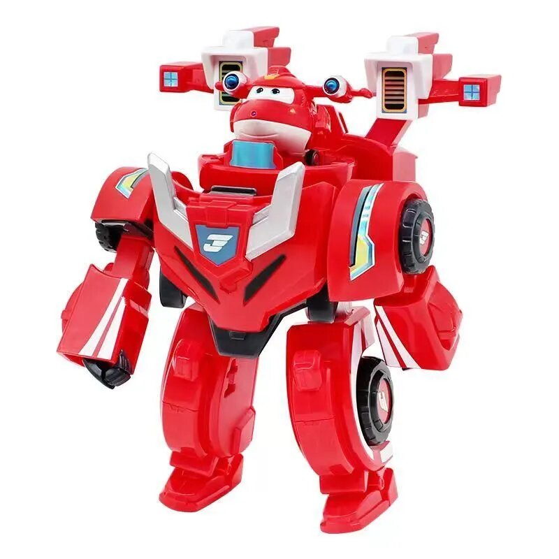 Робот трансформер Марти Super Wings, Оранжевый, светло-синий, ABS пластик, 6 см — фото 1
