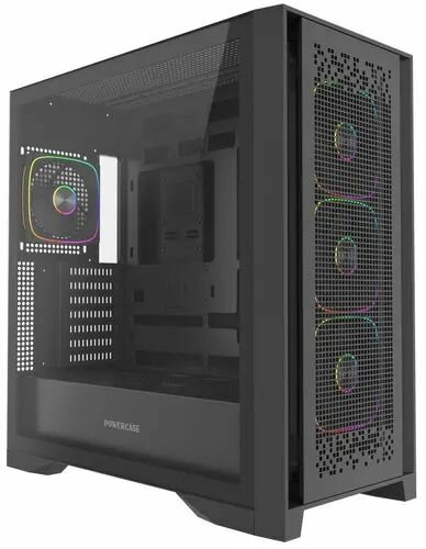 Компьютерный корпус PowerCase ByteFlow Pro ARGB (CH9GPB-A4) черный - Midi Tower, E-ATX, USB 3.2 Gen 1 Type-A, USB 3.2 Gen 1 Type-C