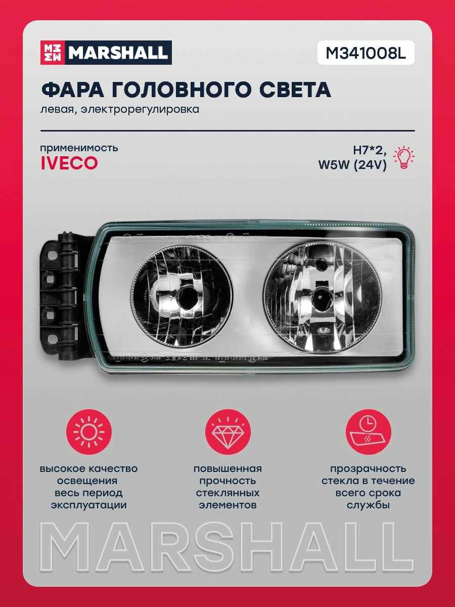 Фара левая электрорегулировка IVECO
