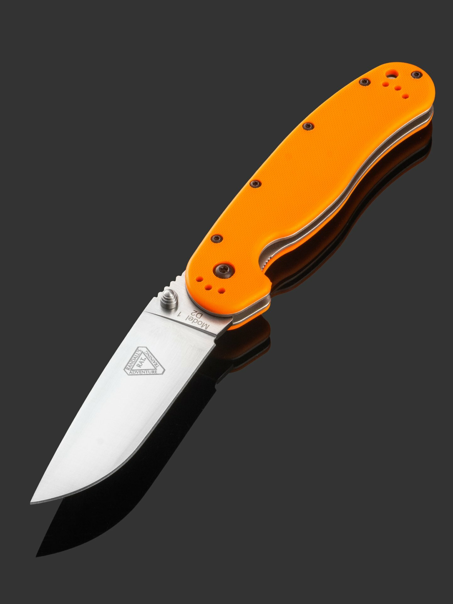 Складной нож Ontario RAT-1 ON8867OR, сталь D2, рукоять Orange GRN