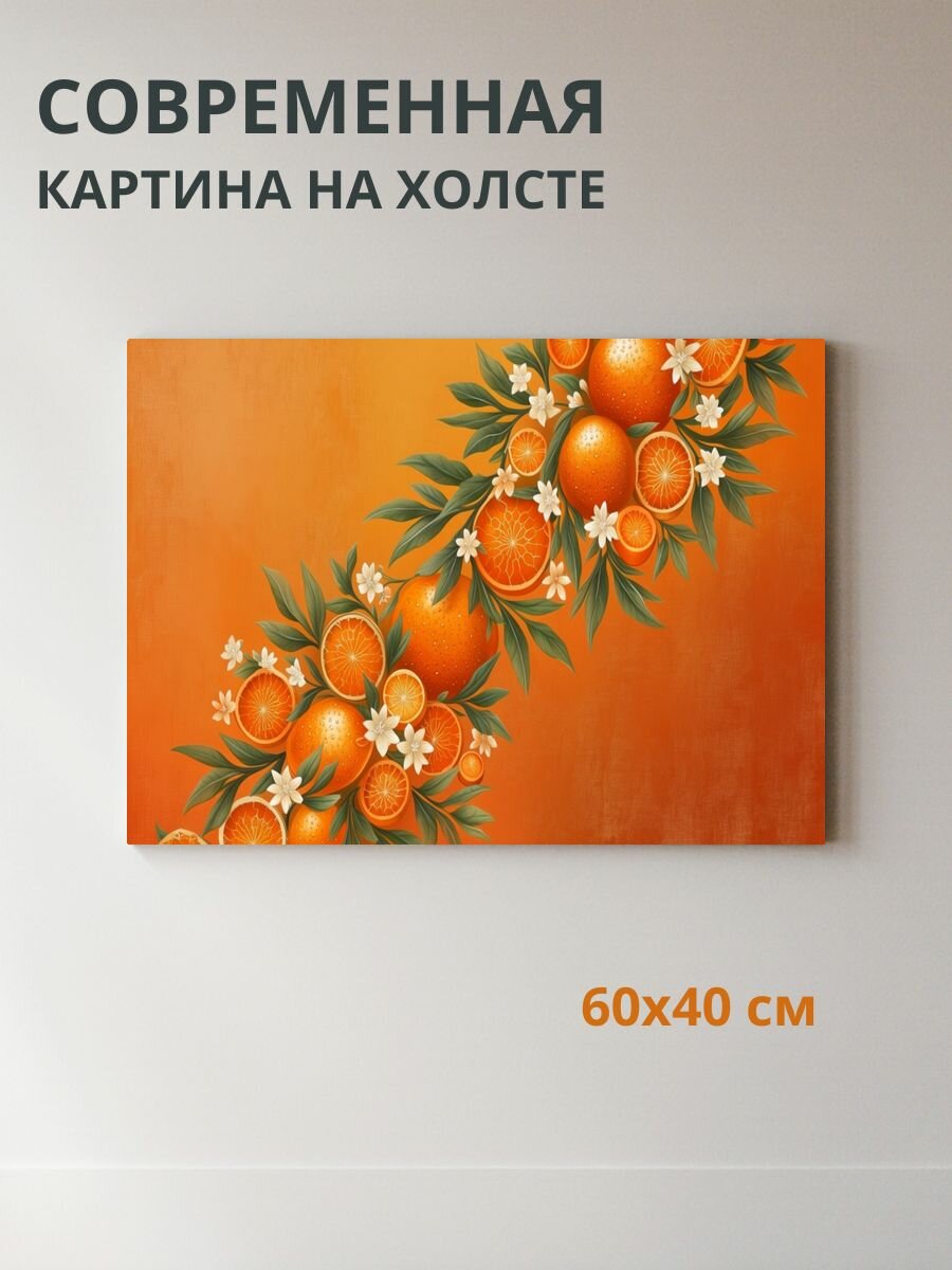 Картина на холсте Апельсиновый натюрморт 60x40 см