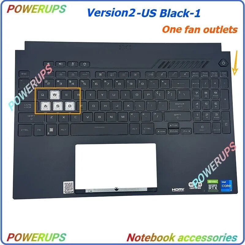 Клавиатура с подсветкой для ASUS TUF Gaming 3/4 F15 Version2-US Black-1