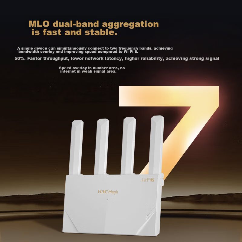 H3C NE36Pro WiFi7 Гигабитный маршрутизатор с портом 2.5G Ethernet, четырьмя усилителями сигнала, чипом Qualcomm для игр