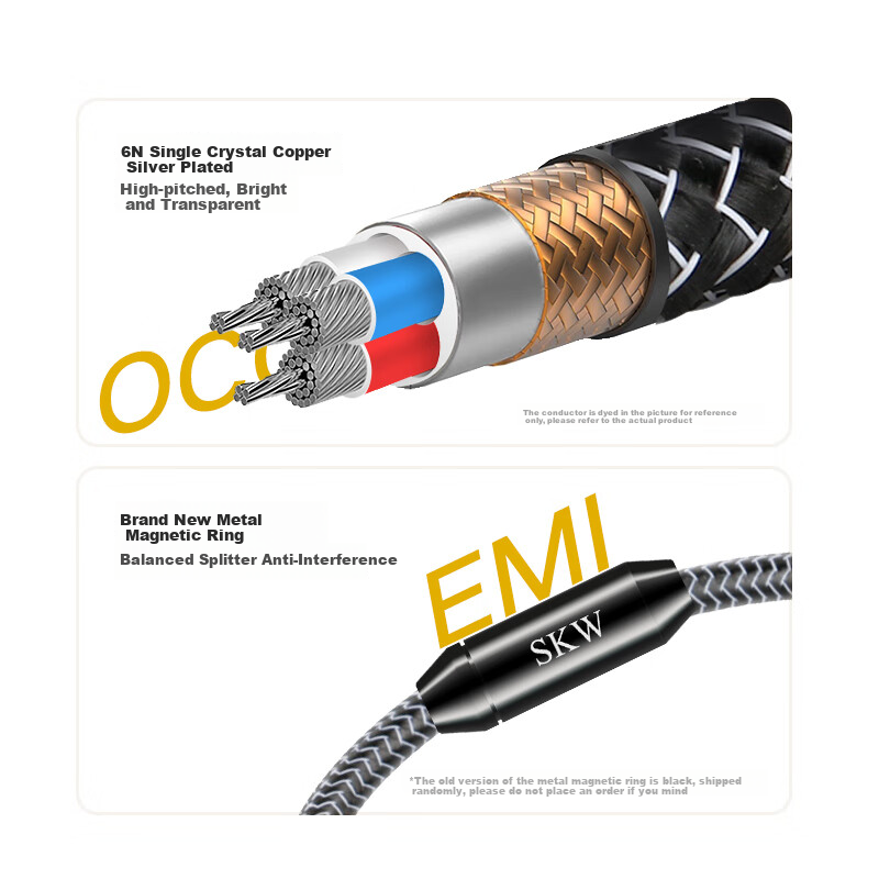 SKW HiFi XLR балансовый аудиокабель 6N монокристаллическая медь с серебряным покрытием 1 метр пара для CD-декодеров
