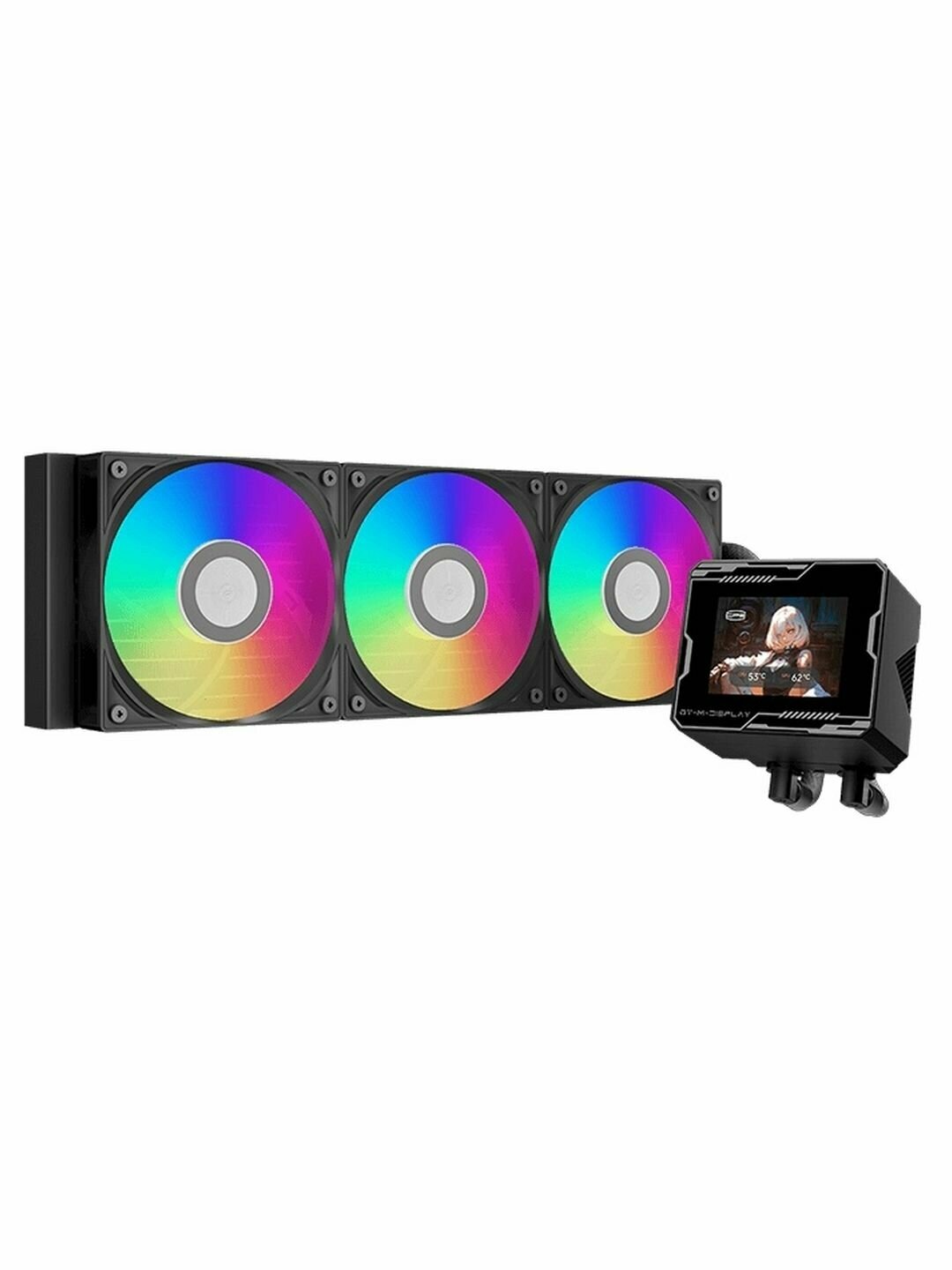 Система водяного охлаждения PCCOOLER DT360M Display, LCD, 4-pin, ARGB, 120 мм, черный (GT360M-BKAWXX-GL)