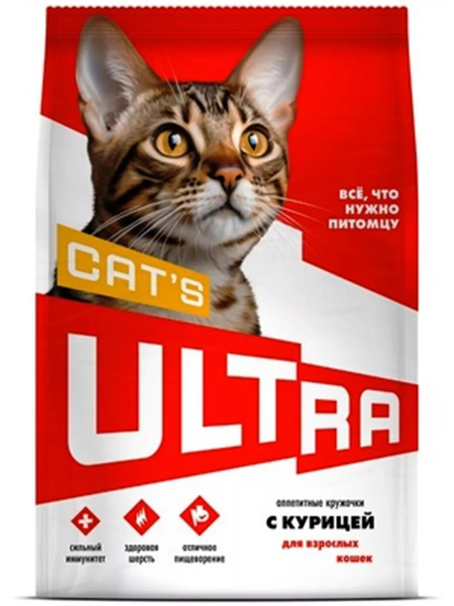 ULTRA сухой корм с курицей для взрослых кошек - 600 г