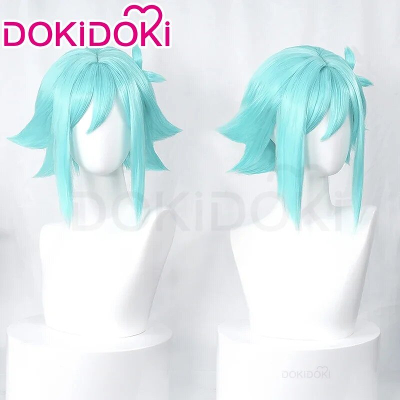 Косплей парик OMORI DokiDoki Basil синего цвета