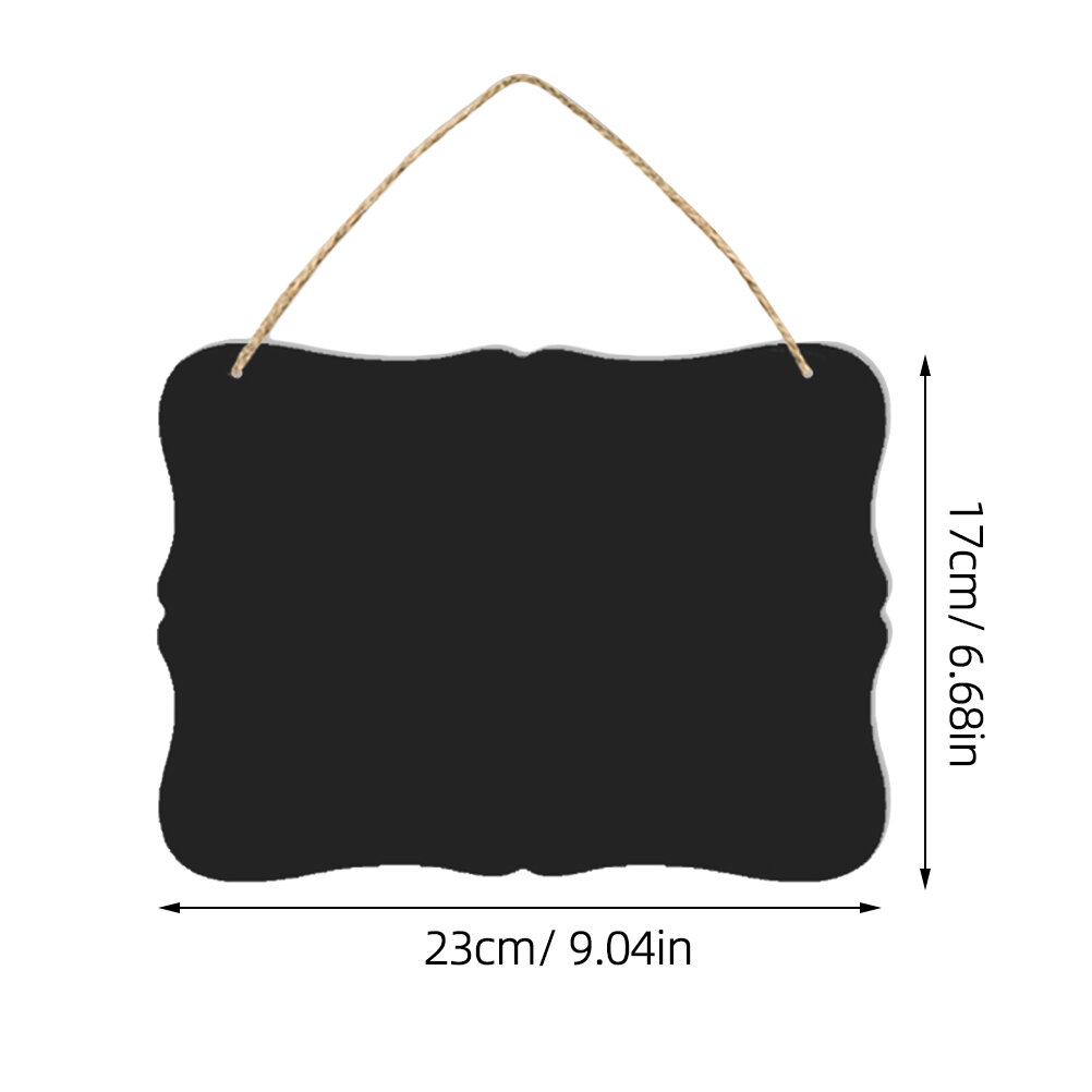 Двусторонняя меловая доска для записей размером 23.00x17.00x0.20cm с hemp верёвкой для декора стен