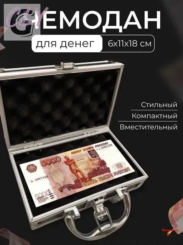 Мини чемодан для денег, открытка для денег