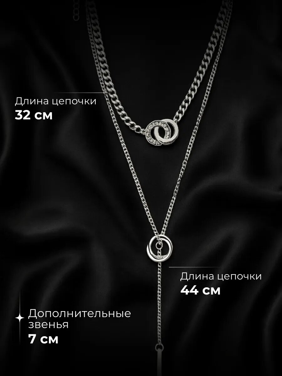 Колье Daniele Riccardi, кристалл, длина 51 см, серебро — фото 1