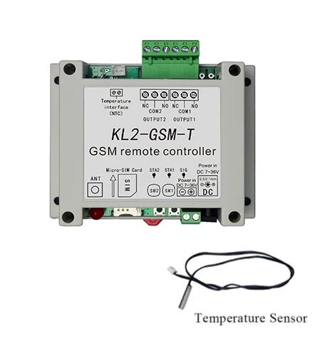 GSM пульт дистанционного управления KL2-GSM-T с датчиком температуры