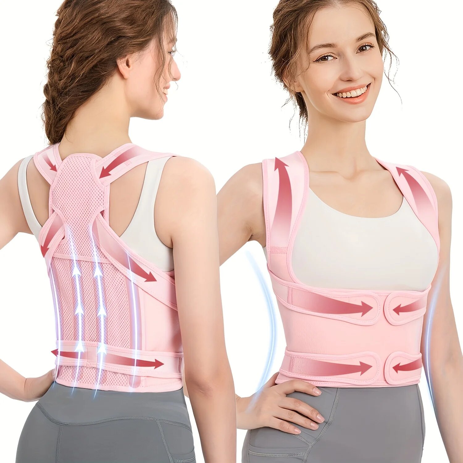 Ортопедический бандаж для спины Розовый, L, Pink