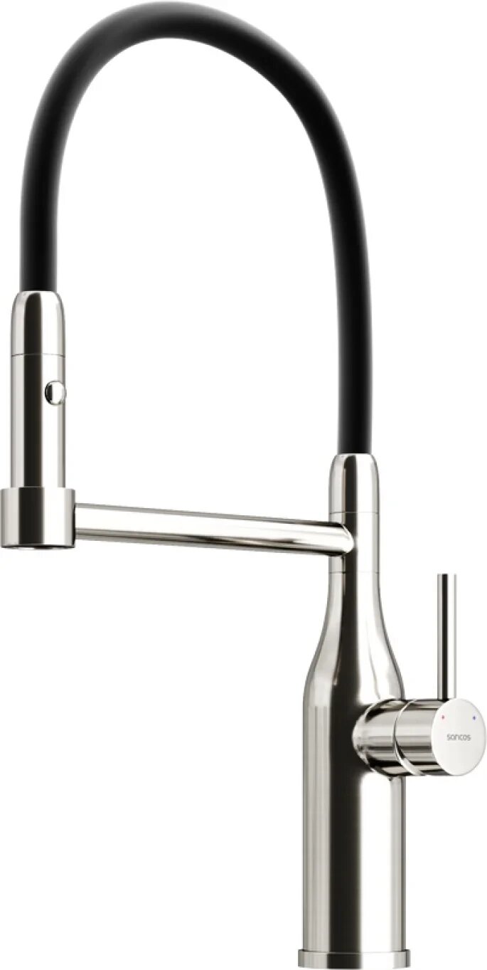 Смеситель для кухни Sancos Pride SC4011BNG с гибким изливом, нержавеющая сталь