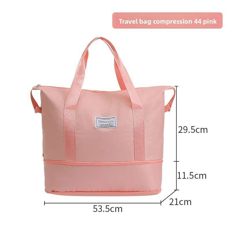Modern travel packing cube with twill fabric for luggage storage and daily use, pink