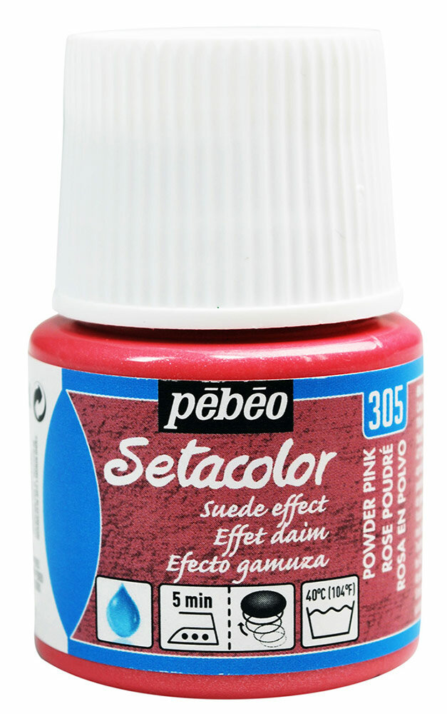 Краска по ткани Pebeo для темного и светлого, с эффектом замши, Setacolor, 45 мл, пудрово-розовая