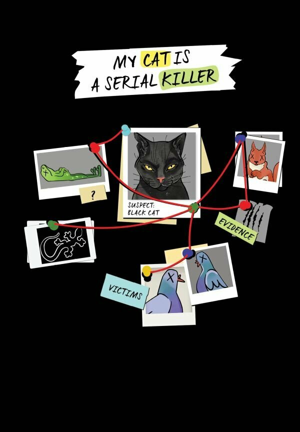Блокнот ЭКСМО "My Cat Is a Serial Killer" черный кот, А5, 144 страниц