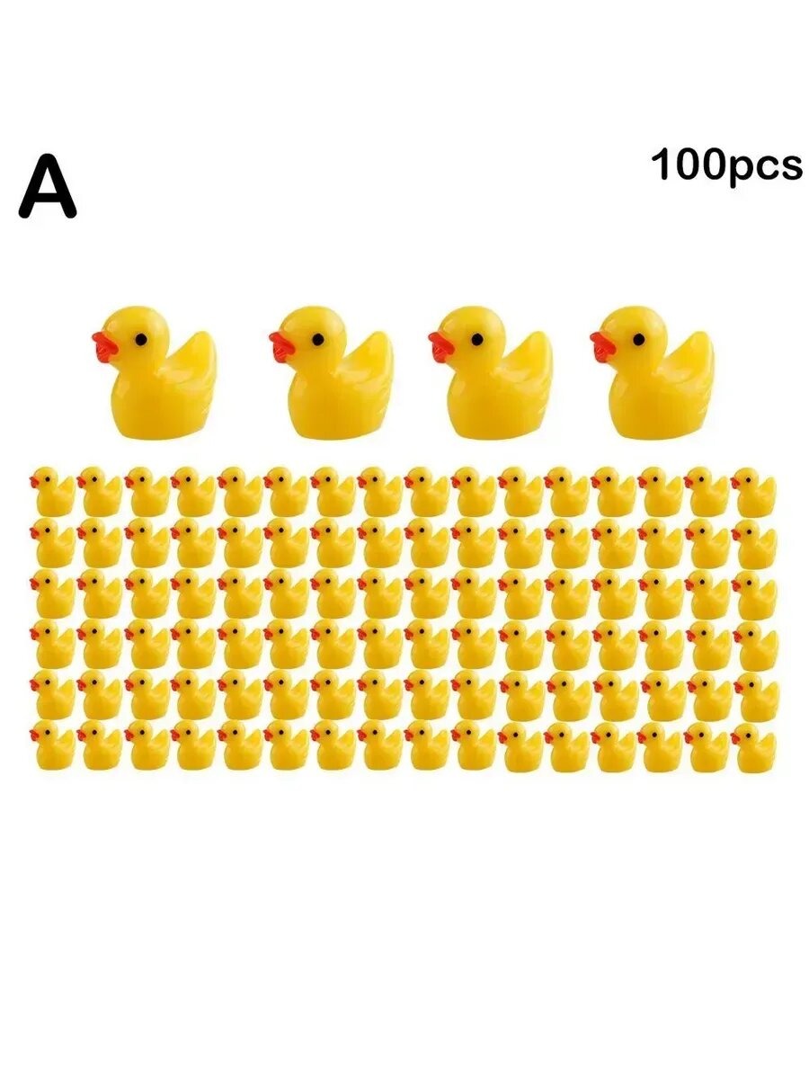 Мини утки фигурки декоративные, 100 шт: Утка,1.2,100,150, false, false, утка, желтый