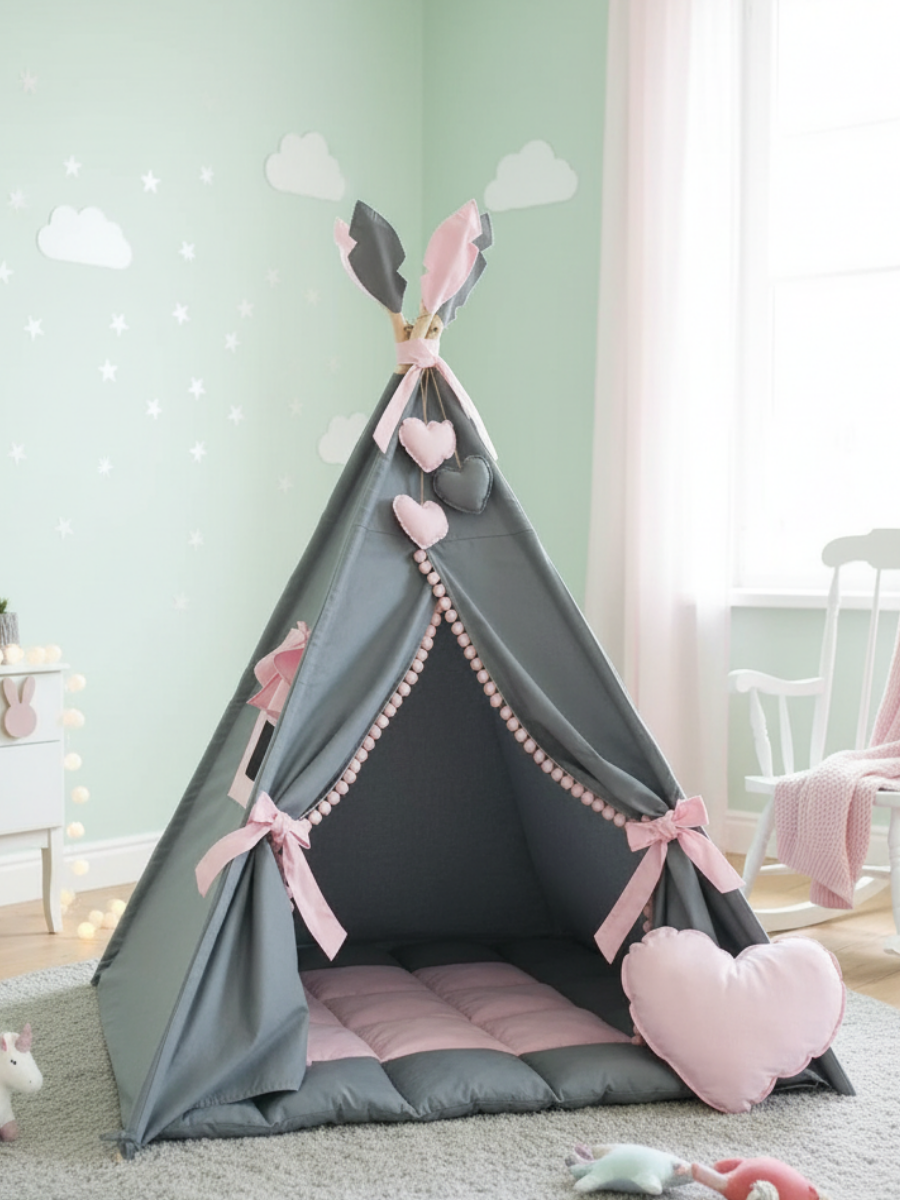 Вигвам Wigwam Butik, разборный каркас, для улицы и дома, с подушкой и ковриком