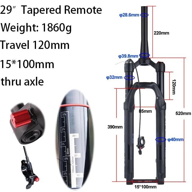 BOLANY 27.5/29 Boost Передняя вилка MTB 120/140 мм 29 TR 100x15 120mm