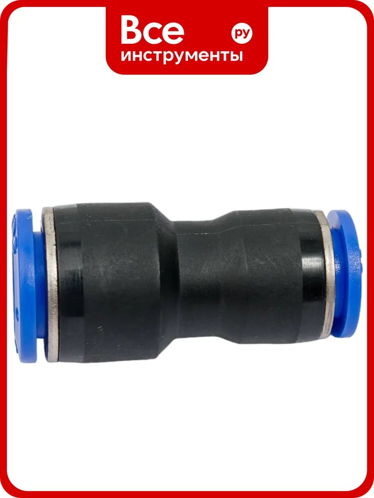 Фитинг прямой переходник из полиамида 12 мм на 10 мм CDC Pneumatics PG 1210N, пластиковый элемент для пневмосистем