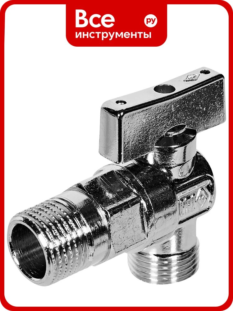 Кран шаровый угловой Bugatti Miami 1/2x1/2 08840024 RG0093E8HC3NSF – латунный с ручкой‑бабочкой для стиральных