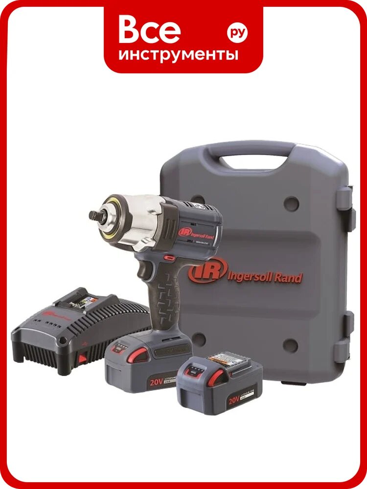 Гайковерт аккумуляторный ударный Ingersoll Rand, комплект, W7152-K22B-EU 1/2" 47665717001