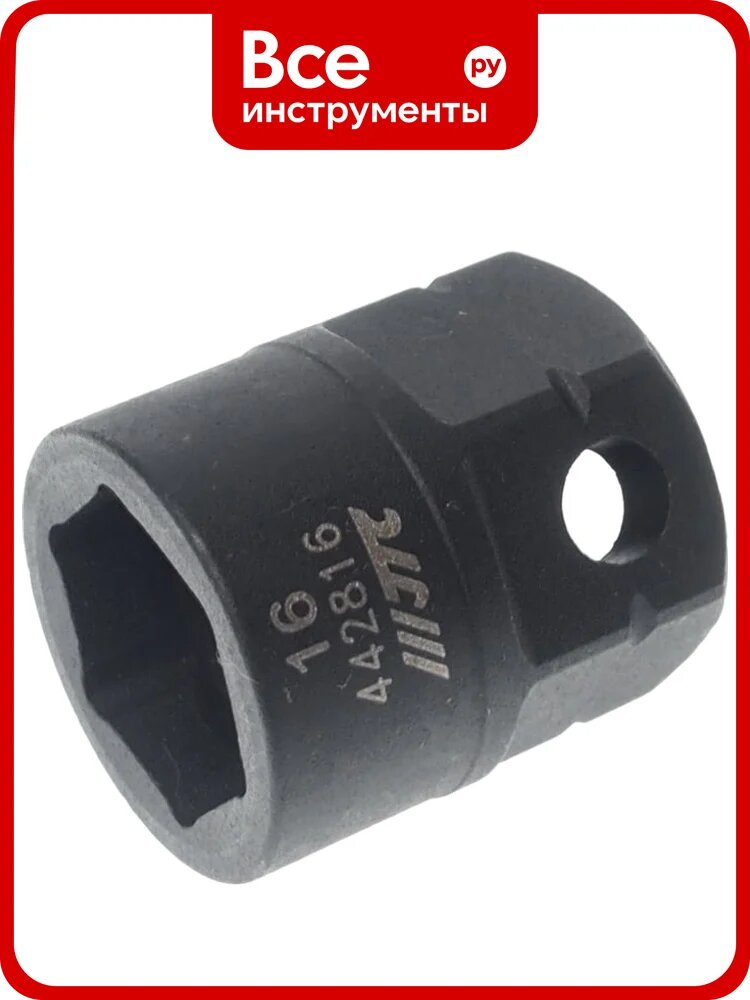 Головка торцевая ударная мини 6-гранная JTC 1/2" х 16мм, длина 28мм 442816 508562