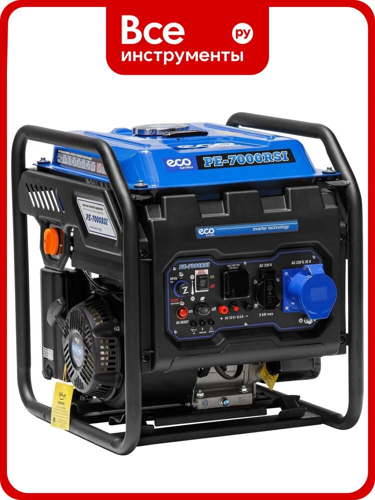 Инверторный бензиновый генератор ECO PE-7000RSI EC1563-9 с 4‑тактным двигателем, цифровым дисплеем и датчиком уровня