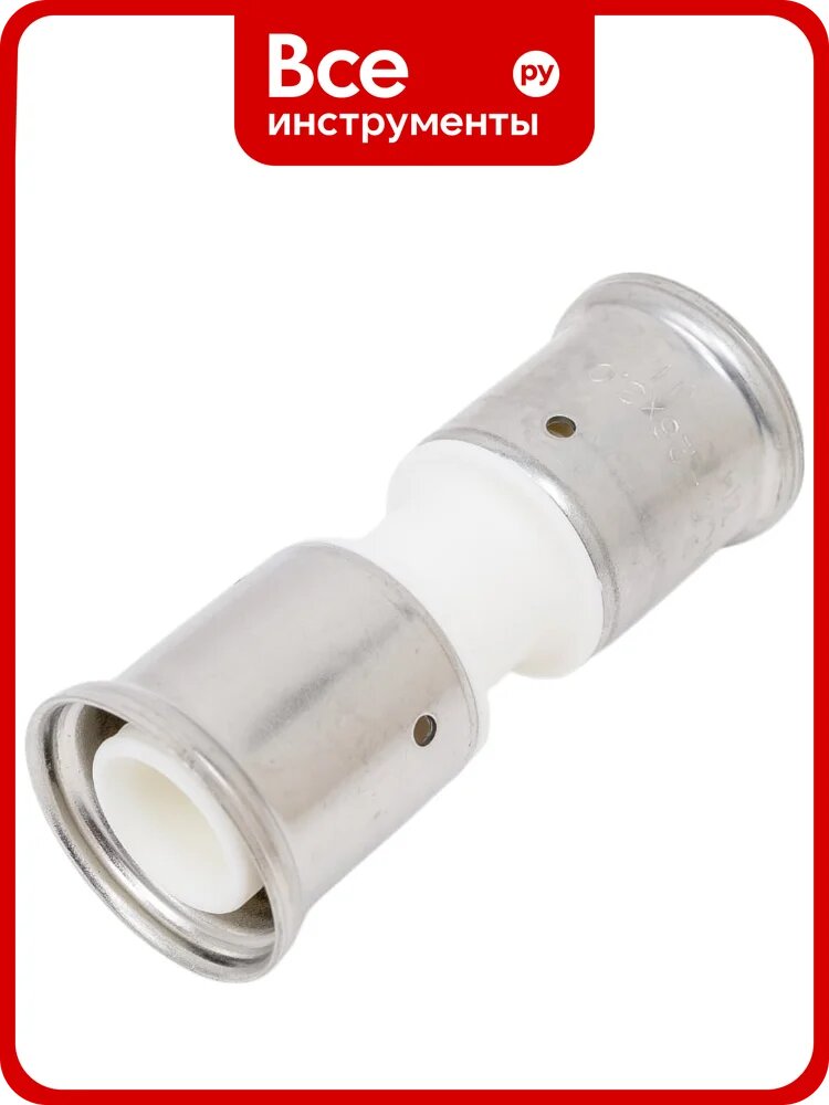 Муфта Henco ПВДФ пресс белая, 26x26 HE 15PKW-2626 тип фитинга из нержавеющей стали и пластика, устойчивый к коррозии