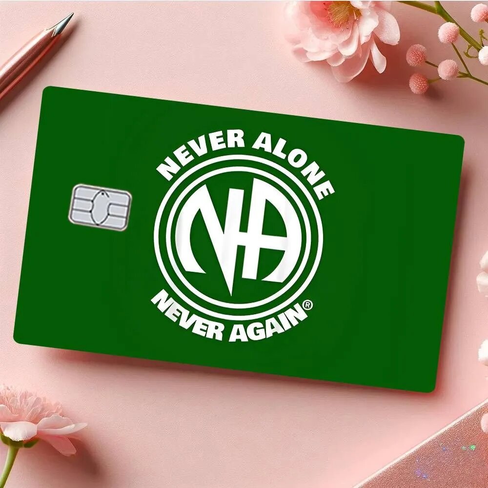 Narcotics Anonymous Анонимные наркоманы Наклейка на банковскую карту, глянцевая защитная стойкая к стиранию