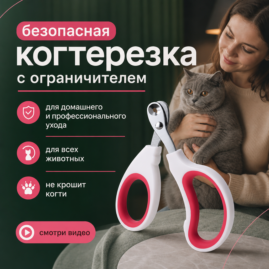 Когтерез для кошек и собак, безопасный, ограничитель безопасности