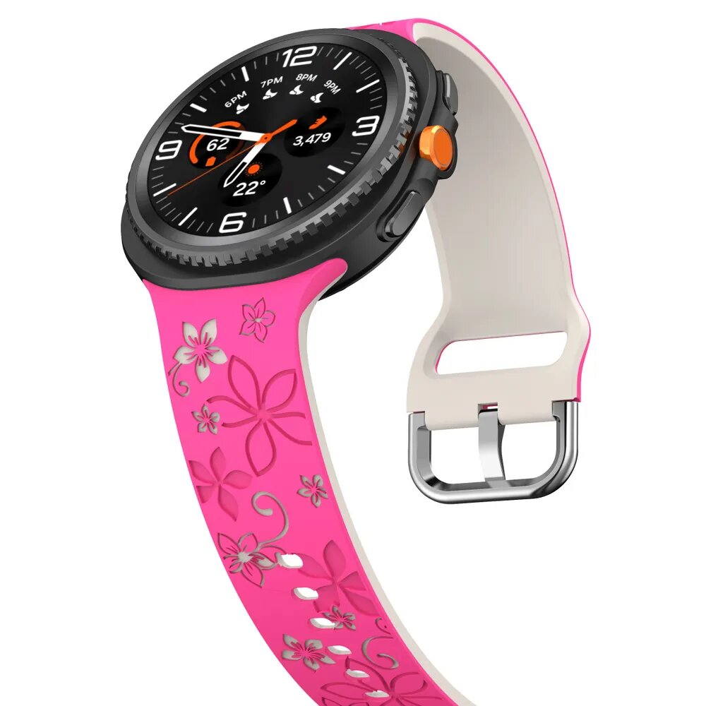 Силиконовый ремешок с гравировкой, подходит для Samsung Galaxy Watch 8 44 мм/40 мм, двухцветный ремешок, совместим с Samsung Galaxy Watch 8 Classic 46 мм, спортивный ремешок.