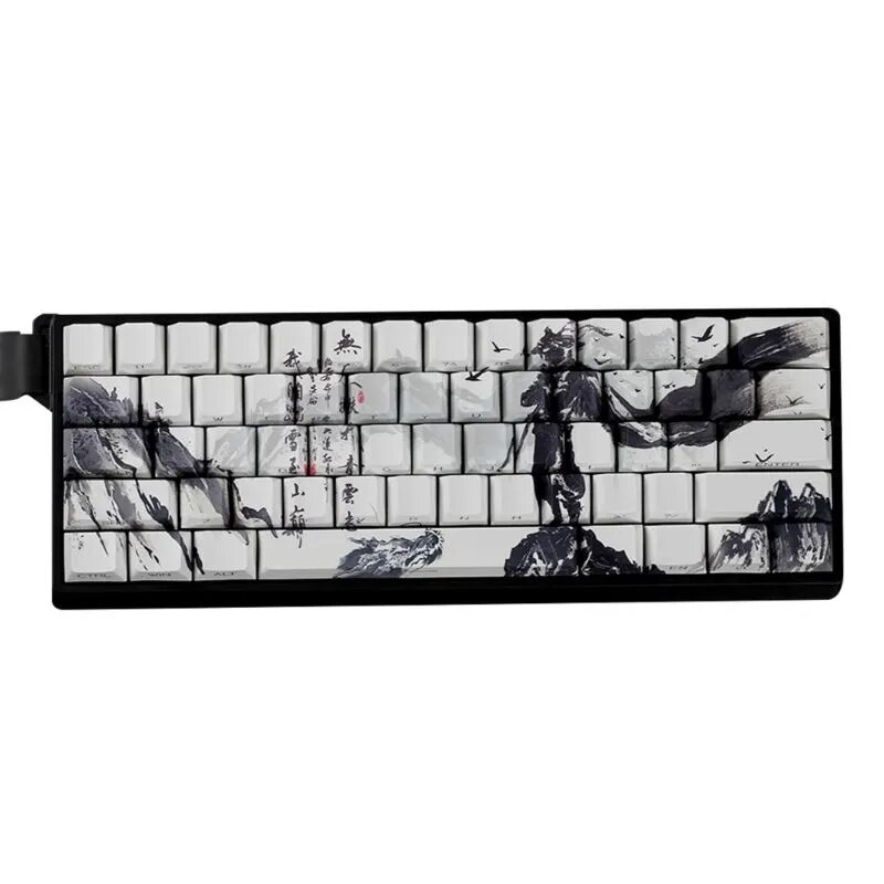 (1 комплект) Механическая клавиатура с боковой гравировкой Qingyunzhi keycap-60 шариков