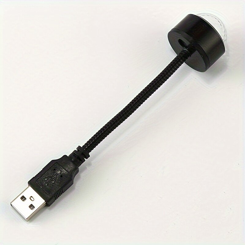 Автомобильный светодиодный светильник "Звездное небо" с USB, музыкальная ритмическая проекция, цветной, 1 шт.