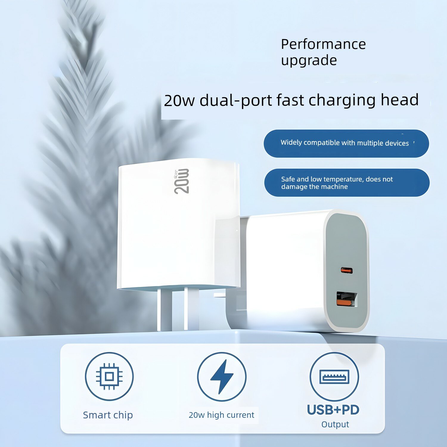 20W Двойной USB Быстрая Зарядка Без Кабеля для iPhone, Samsung, Xiaomi, Huawei и Планшетов - Выход 20Вт