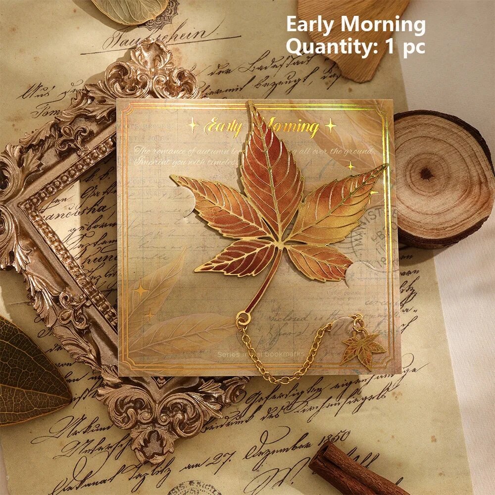 Бронзовая металлическая закладка в виде листа Early Morning