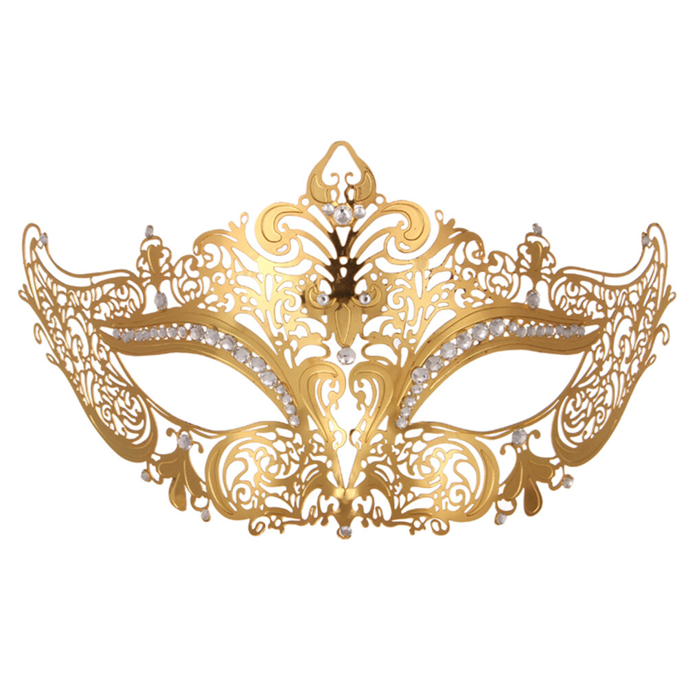 Venetian Mask С Декоративными Камнями И Золотым Покрытием Для Маскарада Size 1 Golden