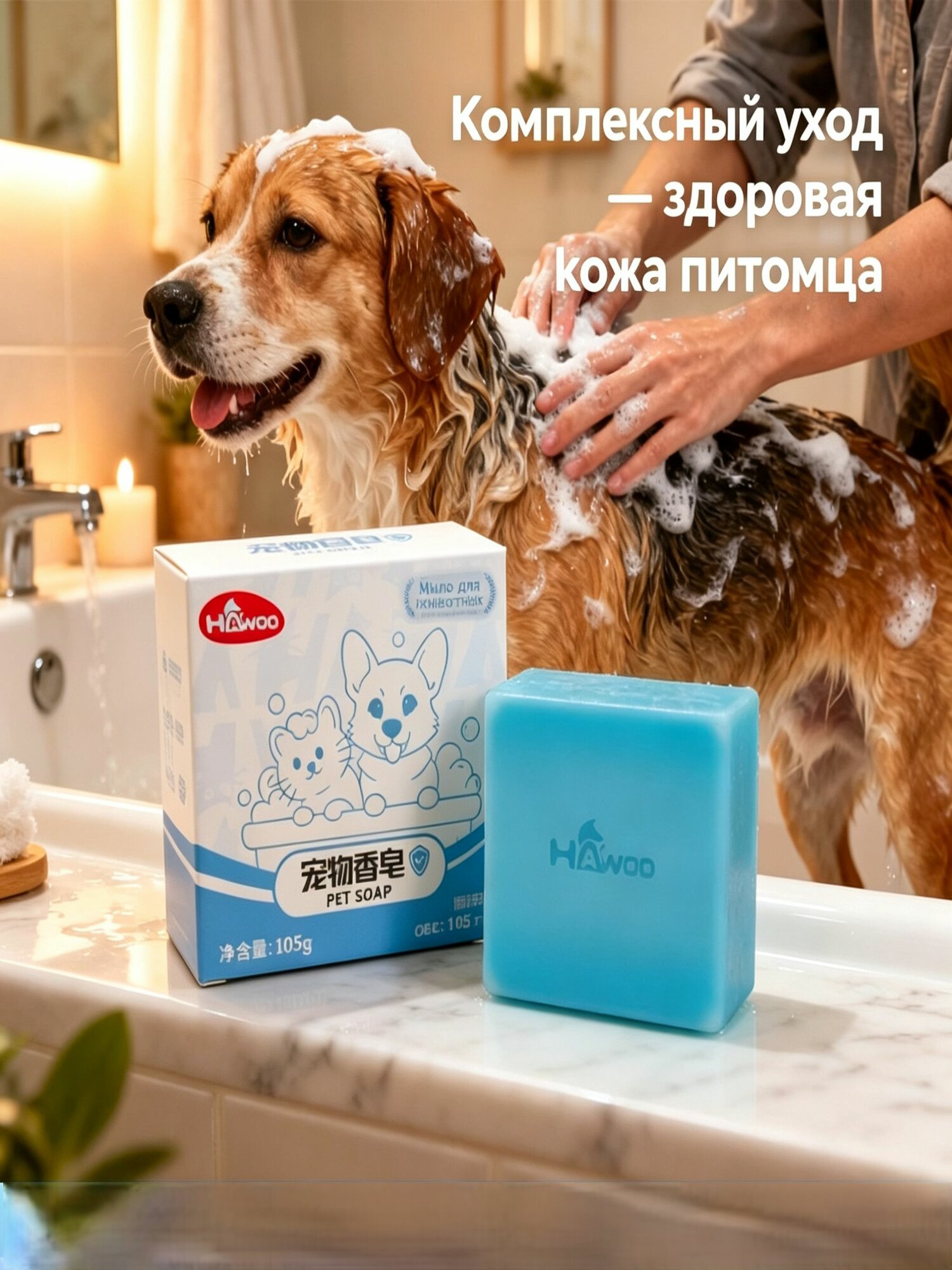Морское косметическое мыло для собак и кошек, отбеливающее действие, усиленная очистка кожи и шерсти, эффективное средство от черного подбородка