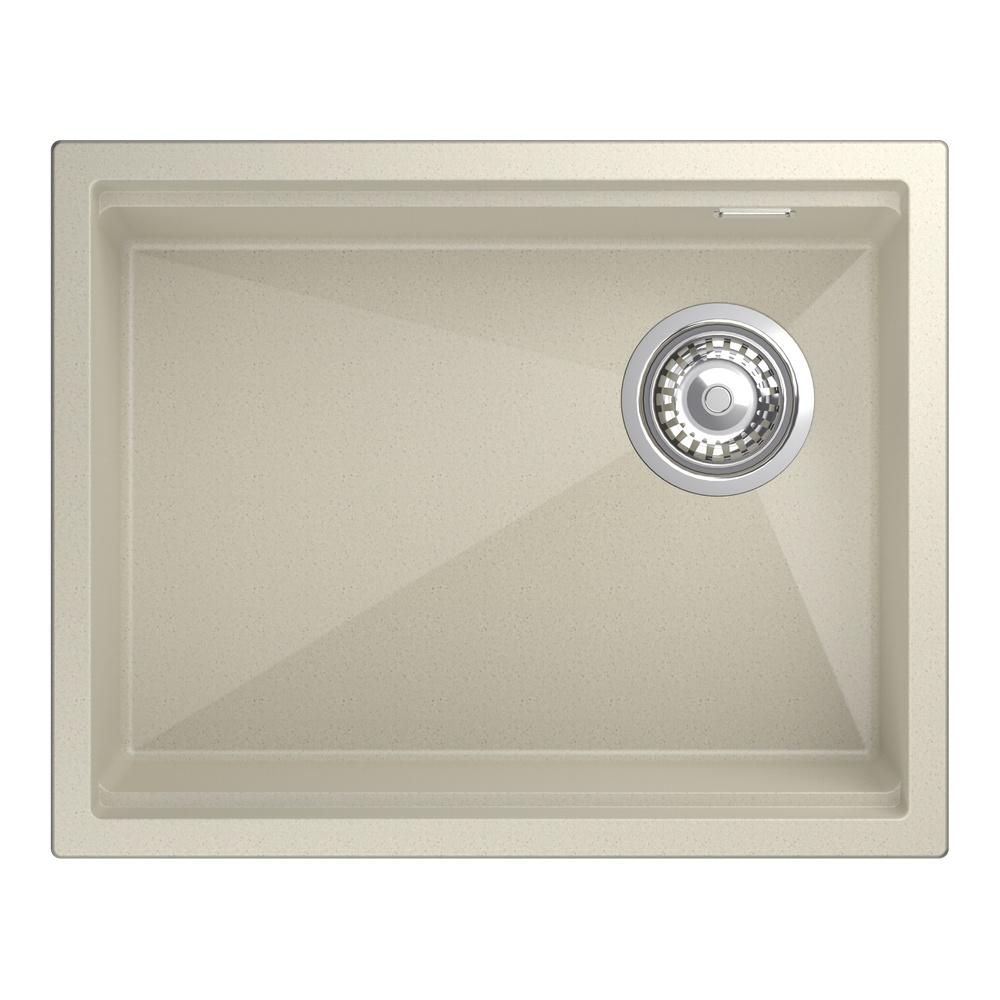 Мойка для кухни Rivelato Lino 55х44 LN-554-R темно-бежевая, 1 чаша, кварцевый композит