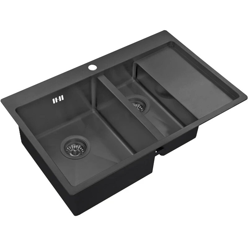 Кухонная мойка ZorG PVD Grafit PVD 5178-2-L GRAFIT Графит