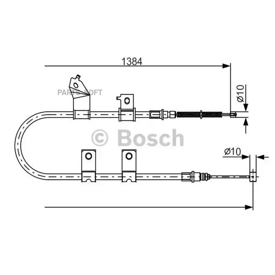 BOSCH 1987482082 1 987 482 082 трос ручн. тормоза лев.\ Chevrolet Aveo T250 1.2 04.08>/Aveo T200 1.2 03-08