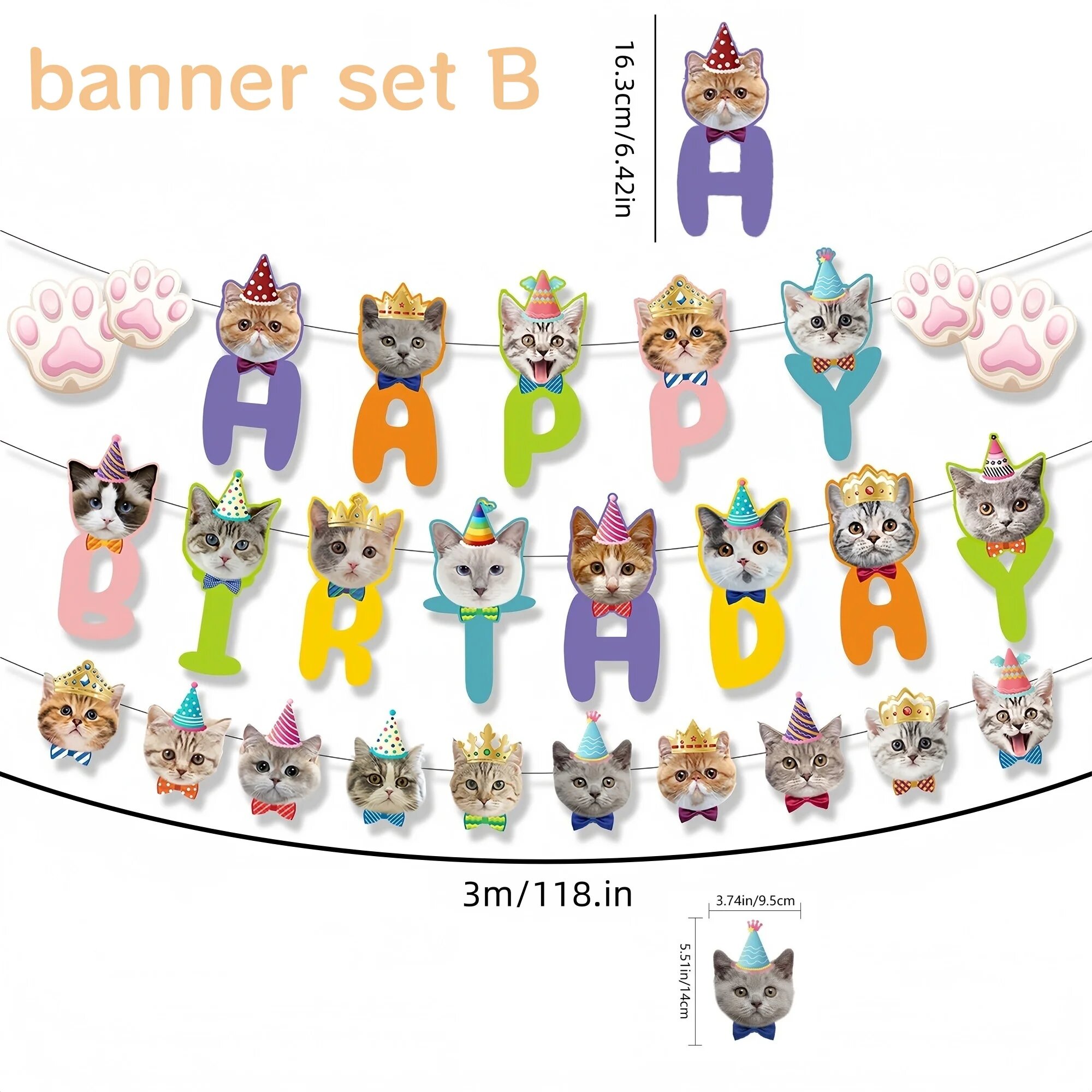 Баннер "Мяу" для дня рождения banner set B