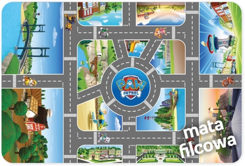 Коврик-пазл Nickelodeon Psi Patrol Города, разноцветный, 100x150 см