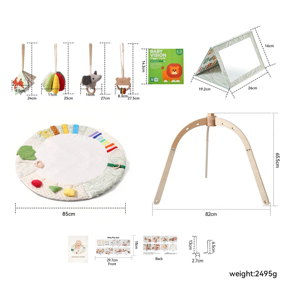 Игровой коврик Let's Make 5 сенсорных зон Baby Gym Set