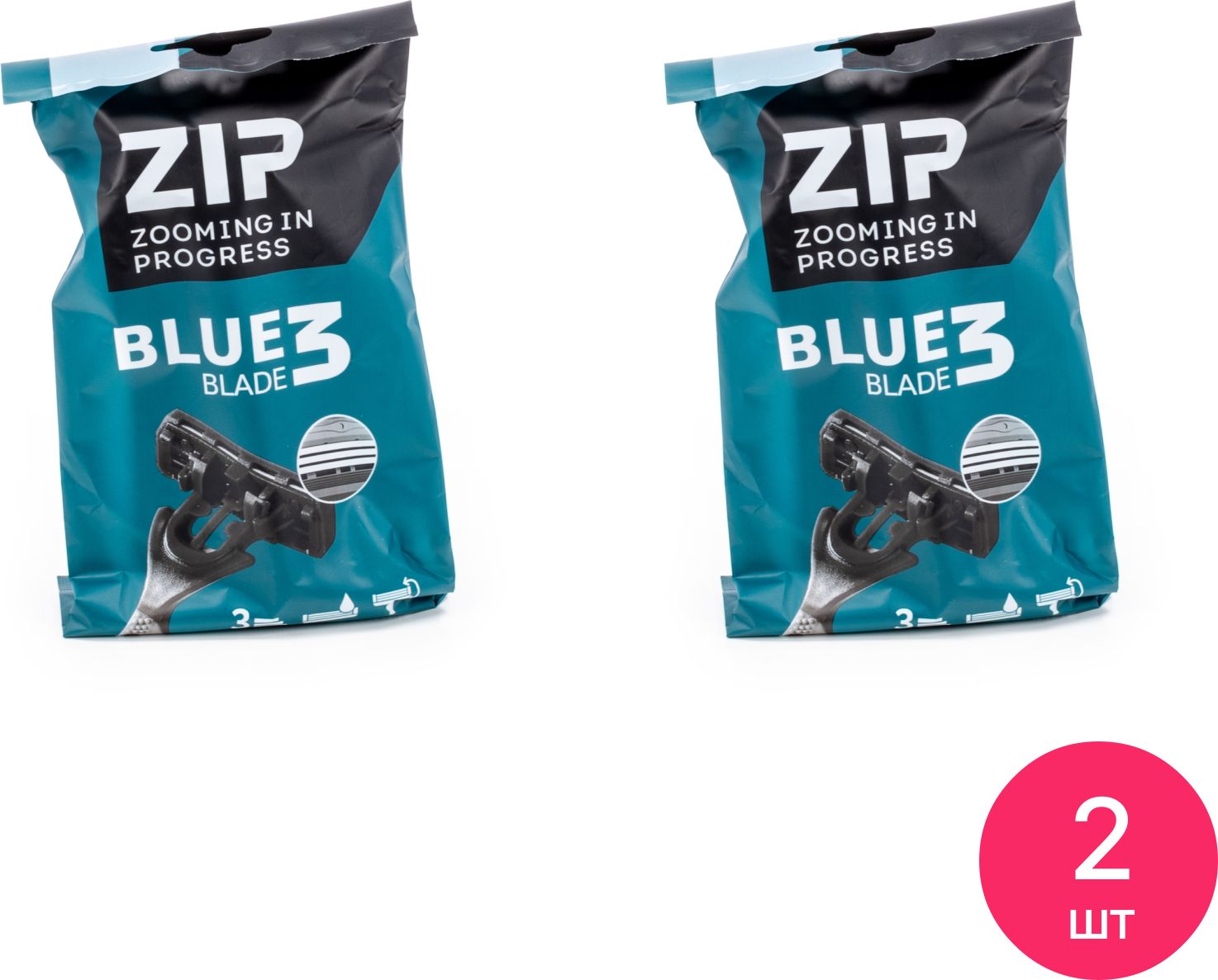 Zip / Зип Blue Станки для бритья одноразовые мужские 3 лезвия 5шт. / уход за лицом и телом для мужчин (комплект из 2 шт)
