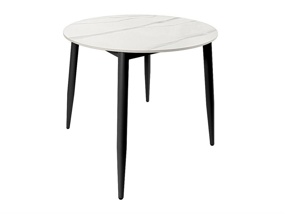 VVT Стол Uni-Form-R.2B, столешница Каменная плита White Matt, каркас Сталь SBlack, 727*800*800 SBlack/White Matt Marble
