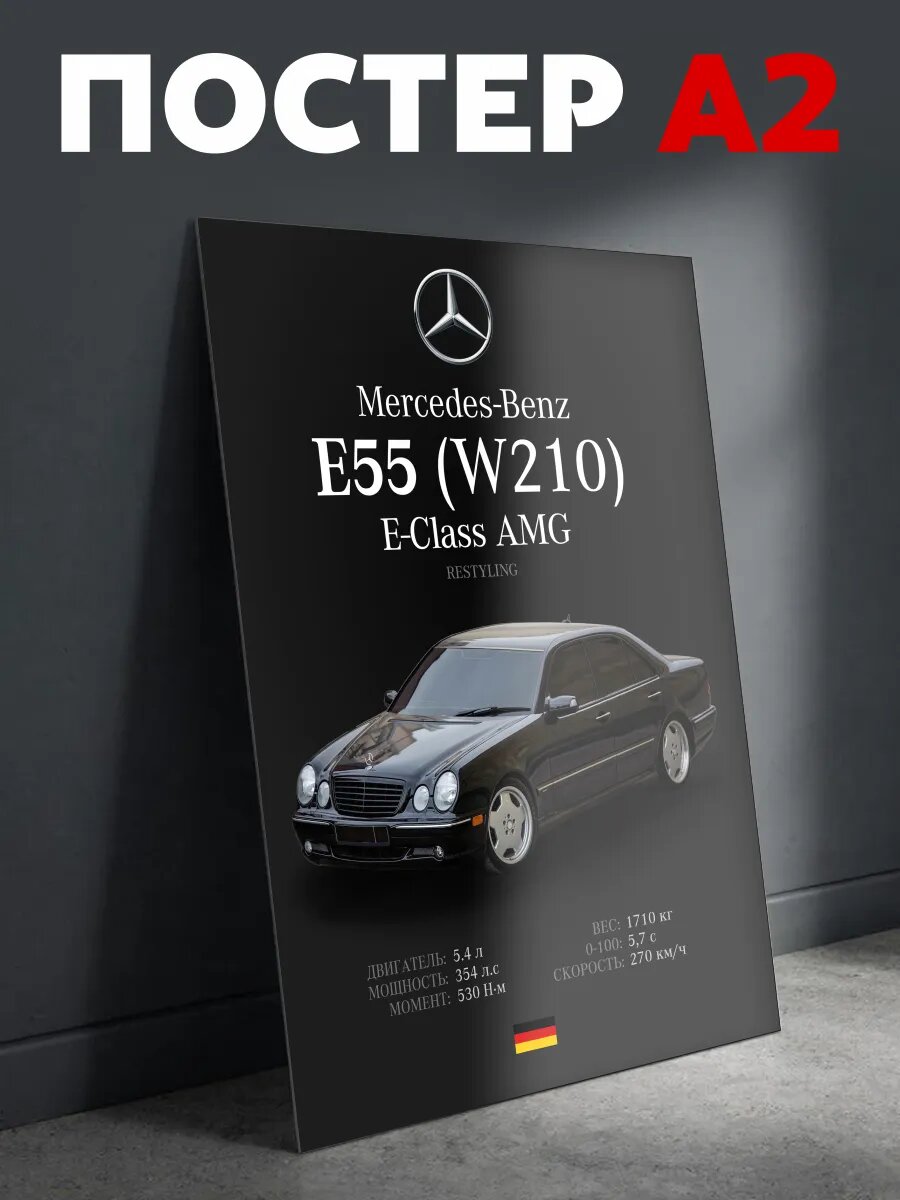 Постер на стену Mercedes-Benz Е-класс AMG плакат А2